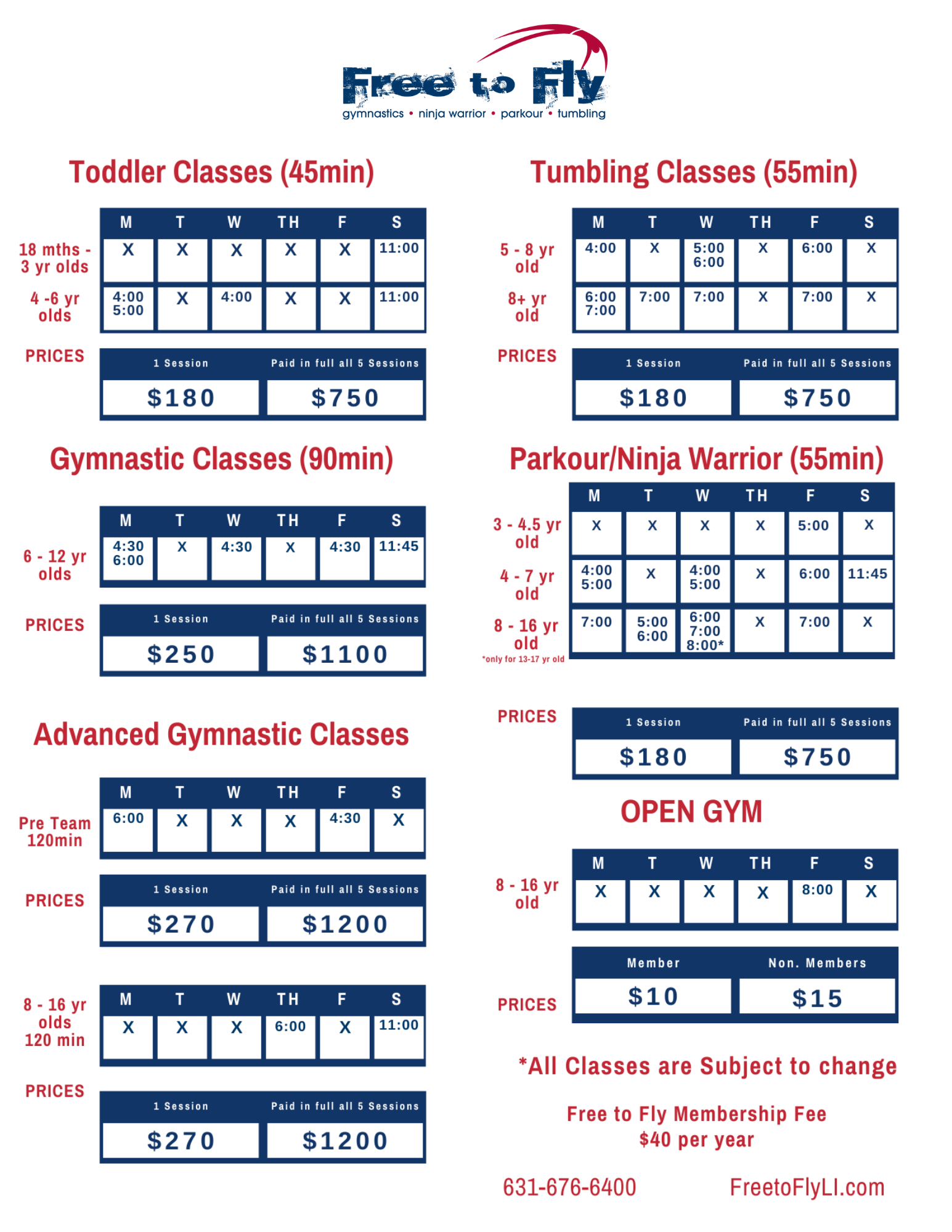 Schedule | Free to Fly