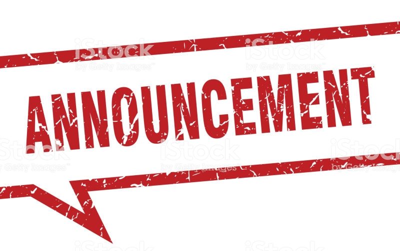 announcement sign. announcement square speech bubble. announcement ...